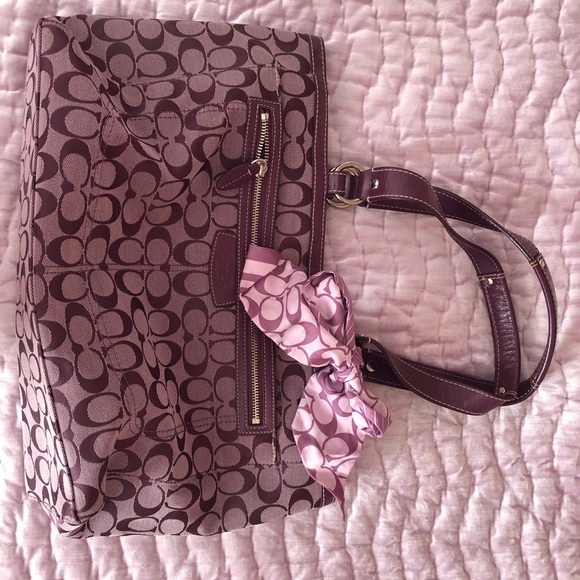 Coach | Bags | Coach Tote Bag With Silk Scarf | Poshmark